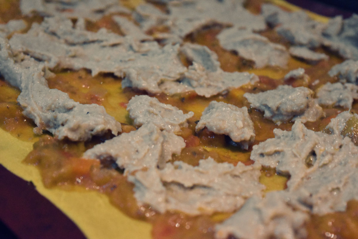 Vegan Pizza with Turmeric Chickpea Crust and Cashew Cheese - EatLove.Live